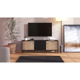 Inosign Lowboard &raquo;Correze, TV-Lowboard, TV-Schrank, TV-St&auml;nder, Breite 157 cm&laquo; Kommode mit 4 geschlossenen F&auml;chern, mit 2 T&uuml;ren, Holzoptik schwarz FSC