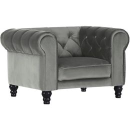 GUTMANN FACTORY Chesterfield-Sessel grau 100% Polyester