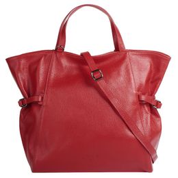 Samantha Look Damen Shopper echt Leder, Made in Italy rot