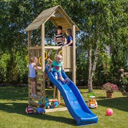 Fungoo Spielturm &raquo;CAROL 1&laquo; mit Rutsche & Kletterwand, FSC - sch&uuml;tzt Wald braun Holz, Metall, Polyethylen