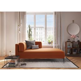 Home Affaire Recamiere &raquo;Bihult&laquo; Armlehne links oder rechts bestellbar orange Samtoptik (100% Polyester);Struktur fein (100% Polyester);Samtcord (92% 