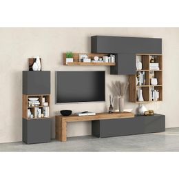 OTTO home Wohnwand &raquo;Chronos Wohnwand, Medienwand, 8-er set&laquo; 8 Stk. tlg. grau Holzwerkstoff