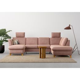 Home Affaire Wohnlandschaft &raquo;Trelleborg U-Form&laquo; wahlweise mit Bettfunktion und Bettkasten, inkl. Federkern-Polsterung rosa 95% Polyester, 5% Polyamid