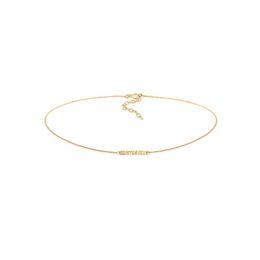 Elli Damen Collier &raquo;Choker Platte Geh&auml;mmert 925er Silber&laquo; gold