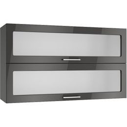 KOCHSTATION Klapph&auml;ngeschrank &raquo;KS-Milan&laquo; Klapph&auml;ngeschrank 100 cm, matte oder hochgl&auml;nzende Fronten grau MDF