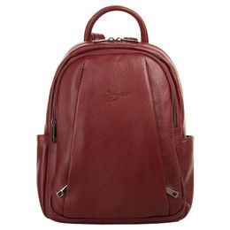 Samantha Look Damen Cityrucksack echt Leder, Made in Italy rot B/H/T: 36cm x 25cm x 14cm, onesize