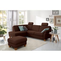 Home Affaire Ecksofa &raquo;Borkum L-Form, B: 249 cm - OTTO. Verl&auml;ssliche Qualit&auml;t.&laquo; optional Bettfunktion, Federkern braun Struktur (100% Polyester);Luxus-