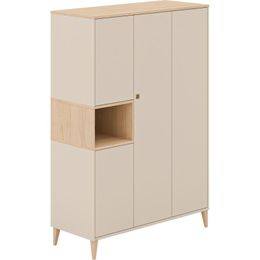 Paidi Kleiderschrank &raquo;MILA & BEN Steiff by Paidi in Beige, 4 T&uuml;ren mit Push-to-open&laquo; inkl. Kleiderstangen und Einlegeb&ouml;den, Massivholz-F&uuml;&szlig;e, Soft-