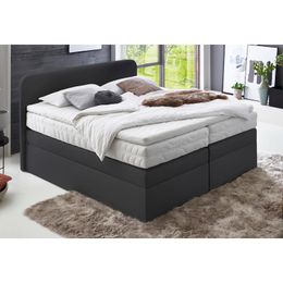 Westfalia Schlafkomfort Boxspringbett wahlweise mit Bettkasten schwarz Box und Kopfteil: Microvelours (100% Polyester) oder Kunstleder (Polyurethan);Bezug der Obermatratze: 