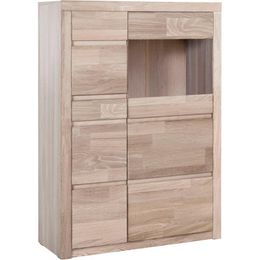 OTTO home Vitrine &raquo;Silkeborg&laquo; H&ouml;he, 125 cm braun Holz teilmassiv