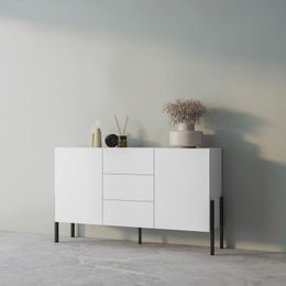 OTTO home Sideboard &raquo;Jukon, Breite 150 bzw.180 cm, moderne grifflose Kommode&laquo; Schubladenschrank 2 T&uuml;ren/3 Schubk&auml;sten, push-to-open-Funktion wei&szlig;