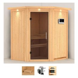Karibu Sauna &raquo;Tomke&laquo; Set, Ofen 3,6 kW externe Strg.easy beige