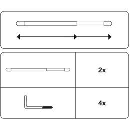 Gardinia Scheibenstange &raquo;Vitragestange&laquo; &Oslash; 11 mm 1 l&auml;ufig-l&auml;ufig ausziehbar Serie Vitragestange flachoval &Oslash; 11 mm, 2er-Set braun Metall