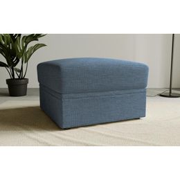 Home Affaire Polsterhocker &raquo;Lavars Schlafsofa&laquo; mit Bonellfedern, mit Stauraum, in zwei Bezugsqualit&auml;ten blau 53% strukturiertes Polyester, 47% 