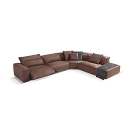 Egoitaliano Ecksofa &raquo;Beverly, extravangantes Designsofa mit erstklassigem Sitzkomfort&laquo; wahlweise mit elektrischer Relaxfunktion, Kopfteilverstellung bunt Leder &raquo;