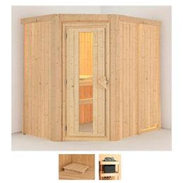 Karibu Sauna &raquo;Clara&laquo; Set, ohne Ofen beige