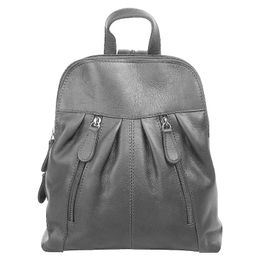 CLUTY Damen Cityrucksack echt Leder schwarz B/H/T: 28cm x 24cm x 8cm, onesize