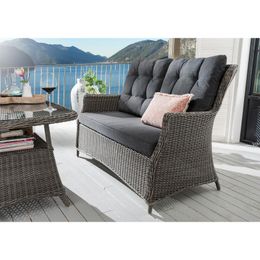 Destiny Loungesofa &raquo;CASA&laquo; Aluminium, Polyrattan, 2er Sofa, inkl. Auflagen grau Obermaterial: 100% Polyester. F&uuml;llung: 100% Polyurethan. Innenseite: 100% 