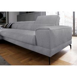 W.Schillig Ecksofa &raquo;piedroo, Designsofa mit tollem Sitzkomfort, bequem, L-Form&laquo; Kopfteilverstellung, wahlweise mit Sitztiefenverstellung, Breite 343cm