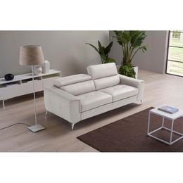 Egoitaliano 2,5-Sitzer &raquo;Francine, Designsofa, Loungesofa, Breite 213 cm, Fu&szlig;farbe chrom&laquo; Designfu&szlig;, Leder BULL, wei&szlig; wei&szlig; Leder &raquo;BULL&laquo; (echtes Rindsleder). 
