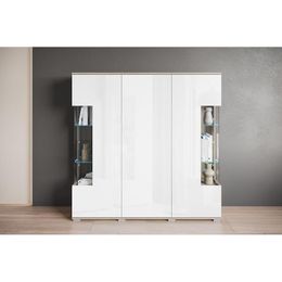 OTTO home Highboard &raquo;Kenia&laquo; 1 Stk. tlg. Modernes Highboard, mit Glast&uuml;ren, Breite 135 cm FSC -zertifizierter Holzwerkstoff, Glas, Hartfaserplatte, 