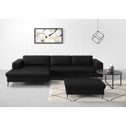DOMO collection Ecksofa &raquo;Modica, zeitlos und elegant, L-Form&laquo; moderne Optik mit extrabreiter Recamiere, auch in Cord grau 100% Polyester
