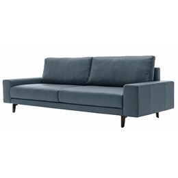 Creation BY ROLF BENZ 3-Sitzer &raquo;CR.450, Designsofa, Loungesofa&laquo; Armlehne breit niedrig, Alugussf&uuml;&szlig;e in umbragrau, Breite 220 cm blau NaturLEDER OSKAR 