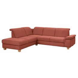 Home Affaire Ecksofa &raquo;Dalia L-Form&laquo; mit Federkernpolsterung, wahlweise mit Bettfunktion, Bettkasten orange Luxus-Microfaser Florence (100% Polyester);