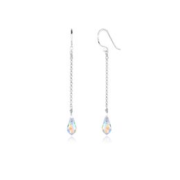 Elli Damen Paar Ohrh&auml;nger &raquo;Ohrh&auml;nger Tropfen Kristalle 925 Silber&laquo; silber