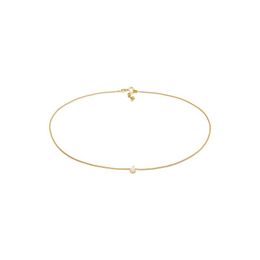 Elli Damen Collier &raquo;Choker Rosa Quarz Solit&auml;r Anh&auml;nger 925 Silber&laquo; gold
