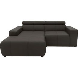 DOMO collection Ecksofa &raquo;Brandon, inkl. Kopfteilverstellung, B/T/H: 214/100/80 cm, L-Form&laquo; Mit Kopfteilverstellung, auch in Leder und Cord, L-Form 