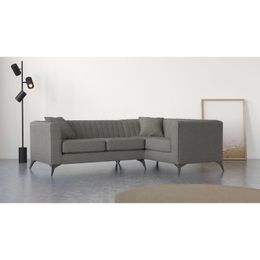 Home Affaire Ecksofa &raquo;MATTHEW L-Form ideal f&uuml;r kleine R&auml;ume, Ma&szlig;e B/T/H: 240/167/74 cm&laquo; elegantes Designsofa, Steppung im R&uuml;cken, incl. Zierkissen 