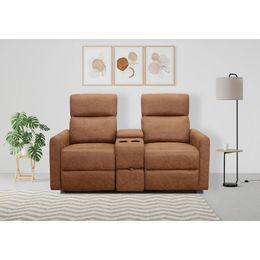 Home Affaire 2-Sitzer &raquo;Daoulas, 2er-Kinosofa, TV-Sessel, Multimedia-Sofa&laquo; Kinosofa mit Relaxfunktion, Getr&auml;nkehalter und Stauraum braun Microfaser (