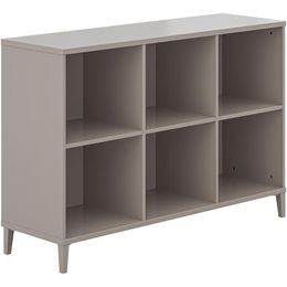 YUNY by PAIDI Sideboard &raquo;BROTHER STU mit 6 offenen F&auml;chern&laquo; B/H/T ca. 123x84x38cm, Taupe, stabiles und langlebiges Regal, gepr&uuml;fte Qualit&auml;t grau 