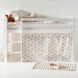 Hoppekids Hochbett &raquo;ECO Dream, Kinderbett, Spielbett, Halbhohes Bett aus Massivholz&laquo; inkl. Vorhang-Set Creator, Bettgr&ouml;&szlig;e & Matratze w&auml;hlbar beige Kinderbett: 
