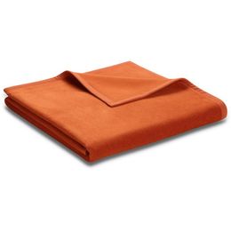 Biederlack Wohndecke &raquo;Unicolour&laquo; in vielen Farben orange Baumwolle, Polyacryl, Polyester
