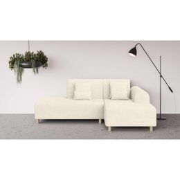 OTTO home Ecksofa &raquo;Suyala&laquo; L-Form mit Hocker beige 100% Polyester
