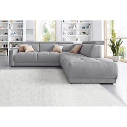 DOMO collection Ecksofa &raquo;Ava, moderne Sitzheftung mit toller Doppelnaht, komfortabel, L-Form&laquo; mit Ottomane, inkl. Federkern, wahlweise mit 