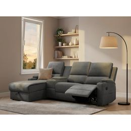 OTTO home Ecksofa &raquo;NAPORI Multimediasofa, 3er Kinosessel XXL, L-Form, 3 Bezugsstoffe&laquo; Kinosofa mit Relaxfunktion, Getr&auml;nkehalter, Staufach und 
