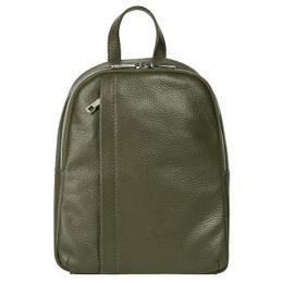 Samantha Look Damen Cityrucksack Echt Leder, Made in Italy gr&uuml;n B/H/T: 29cm x 9cm, onesize