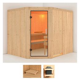 Karibu Sauna &raquo;Marit&laquo; Set, ohne Ofen beige