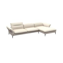 FLEXLUX Ecksofa &raquo;Salino, Funktionssofa mit Recamiere, Relaxsofa, Ecksofa&laquo; Sofa mit Arm- und Kopfteil-Verstellungen, Kaltschaum & Stahl-Wellen wei&szlig;