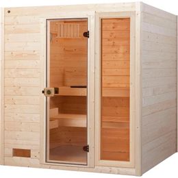 Weka Sauna &raquo;Valida&laquo; Set, 9 kW-Ofen mit integrierter Steuerung beige