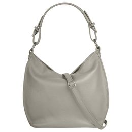 Samantha Look Damen Shopper echt Leder, Made in Italy grau