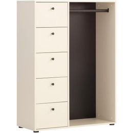 Schildmeyer Kleiderschrank &raquo;Lovund, Breite 98 cm&laquo; Mit 5 Schubladen und Kleiderstange beige FSC -zertifizierter Holzwerkstoff