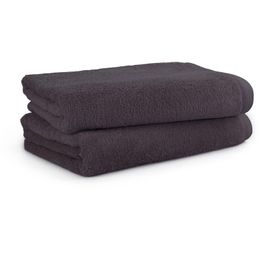 M&ouml;ve Badet&uuml;cher &raquo;Superwuschel 100% Premium Cotton Baumwolle,&laquo; Spar-Set, Made in Germany, 2x Badet&uuml;cher mit Bord&uuml;re, einfarbig, weich grau Walkfrottier, 