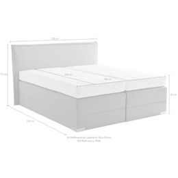 Westfalia Schlafkomfort Boxspringbett beige Bettrahmen und seitliche Einfassung Unterbox und Obermatratze: Fein-Strukturstoff (77% Polyester, 23% Viskose).;Spiegelfl&auml;che der 