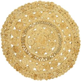 CarpetFine Sisalteppich &raquo;Juteteppich Finn&laquo; rund 13 mm H&ouml;he nat&uuml;rliches Pflanzenmaterial von Hand gewebt, Boho Style beige Jute