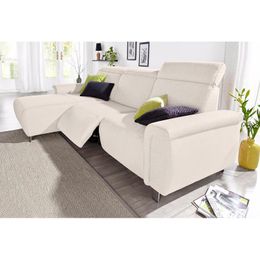 Sit & More sit&more Ecksofa &raquo;Township L-Form&laquo; wahlweise mit elektrischer Wallfree-Funktion beige Luxus-Microfaser (100% Polyester);NaturLEDER Punch (echtes 