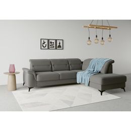 Sit & More sit&more Ecksofa &raquo;Sinatra L-Form&laquo; mit Ottomane, optional mit Kopfteilverstellung und Armteilfunktion grau 90% Polyester, 10% Polyamid